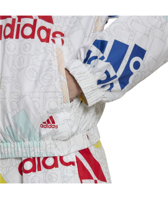 Veste adidas Essentials Multi-Colored Logo Loose Fit Women's White