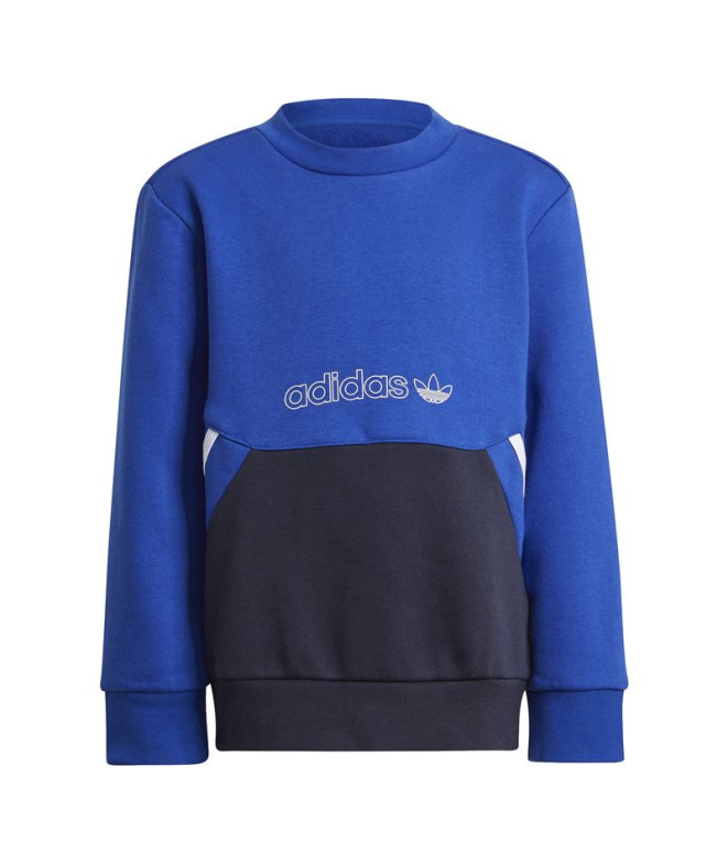 Conjunto adidas Crew azul Crianças