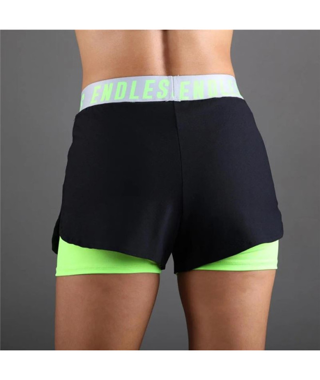 Calções Padel Endless Tech Iconic Mulher Preto-Verde