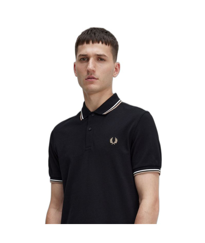 Polo Fred Perry Twin Tipped Hombre Negro | Atmósfera Sport