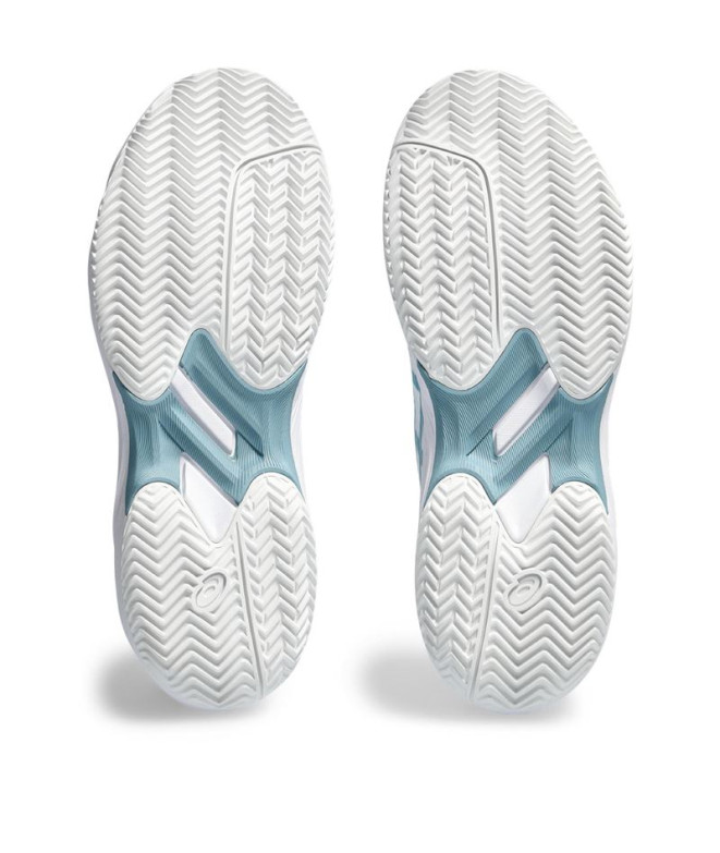 ASICS Gel-Game 9 Clay/Oc Chaussures de Tennis Femmes Blanc/Gris Bleu