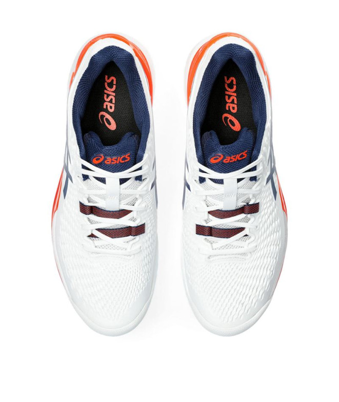 Chaussures de Tennis ASICS Gel-Resolution 9 Homme Blanc/Bleu
