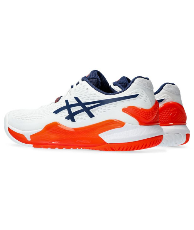 Chaussures de Tennis ASICS Gel-Resolution 9 Homme Blanc/Bleu