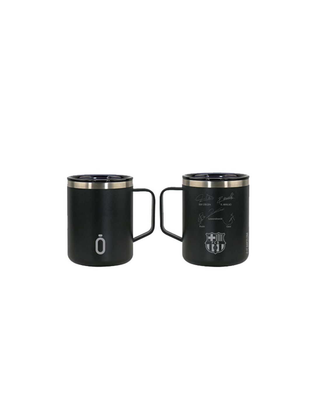 Taza Termo Runbott Mug FC Barcelona - Firmas Masculino 400Ml Negro