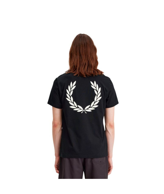 Camiseta Fred Perry Rear Powder Laurel Graphic Hombre Negro | Atmósfera ...