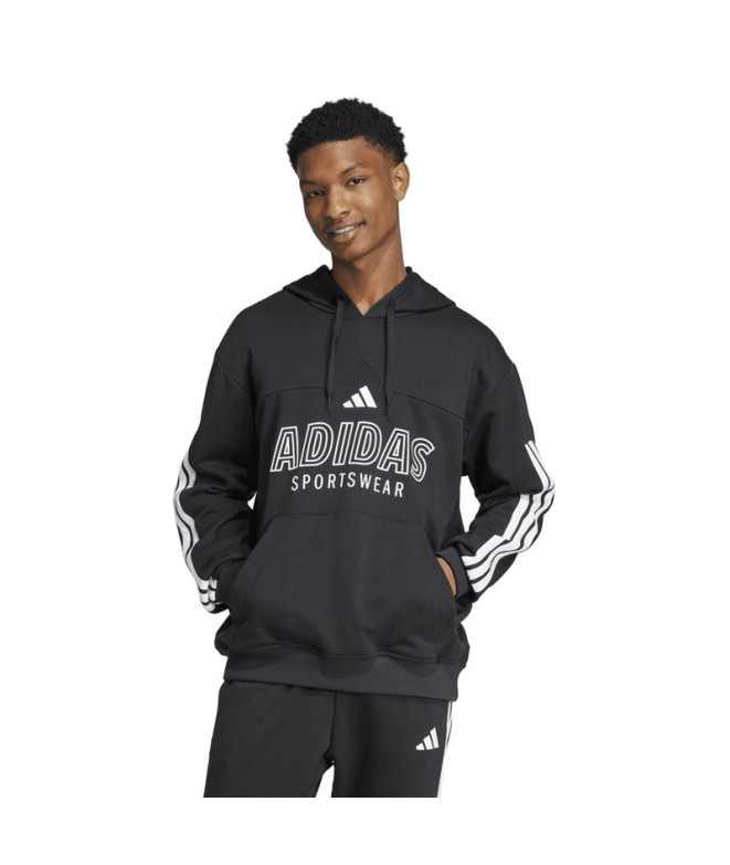Sudadera adidas Tiro French Terry Hdy Hombre Negro/Blanco | Atmósfera Sport