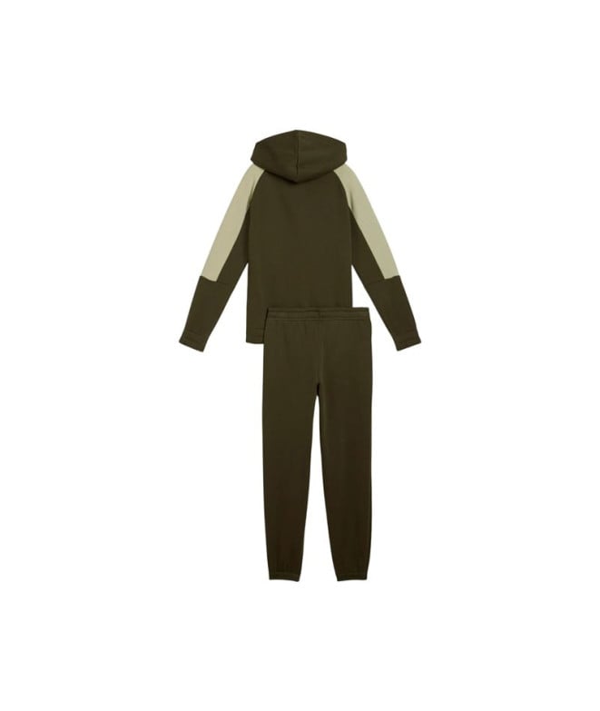 Chándal Puma Essentials Block ded Ful Dark Olive Infantil | Atmósfera Sport