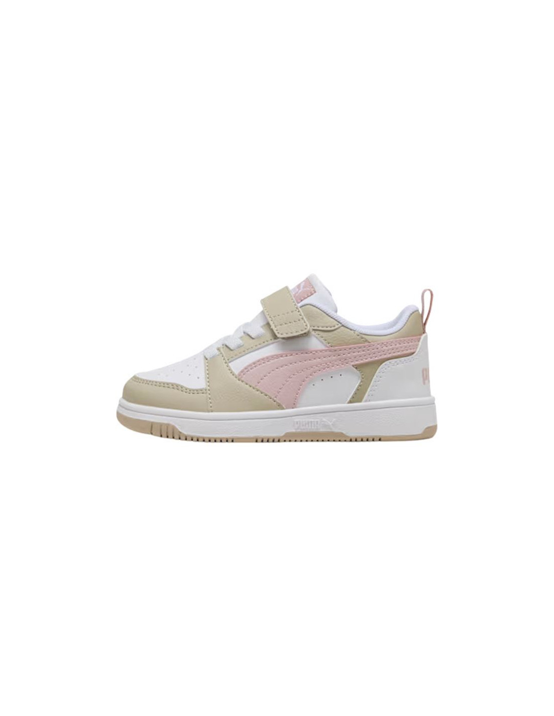 Sapatilhas Puma Rebound V6 Low Infantil Branco/Bege | Atmósfera Sport
