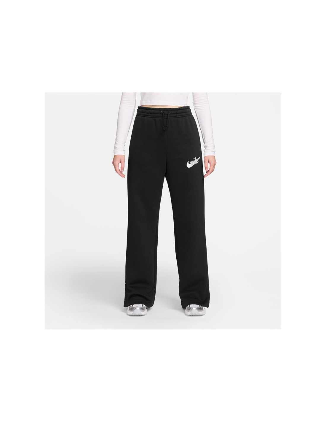 Calça Nike Nsw Phnx Flc Hr Logo Wl Pnt Mulher Preto/Cinza | Atmósfera Sport