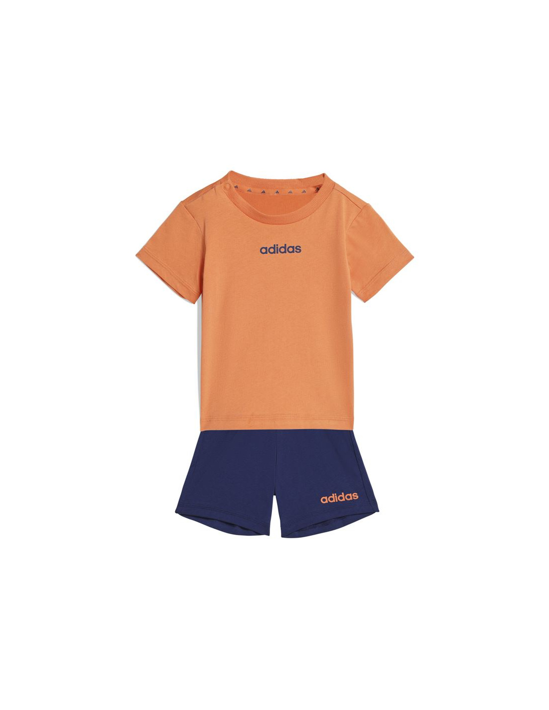 Conjunto adidas Linear T-Set 160 Infantil Naos/Azul Oscuro/Azul Oscuro ...